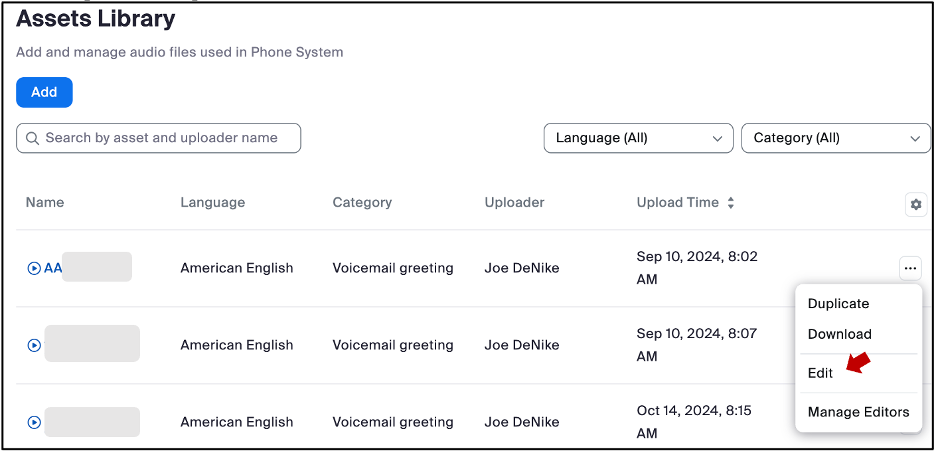 Managing Audio Greetings in U-M Zoom Phone Asset Library / ITS ...