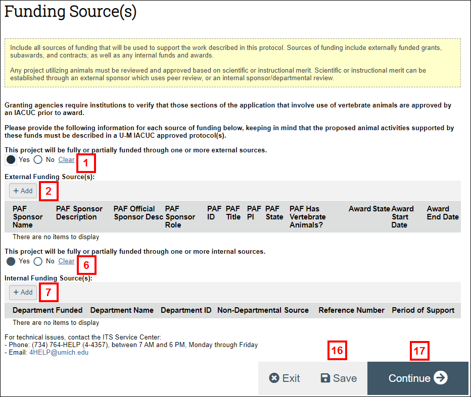 Funding Sources Homepage / ITS Documentation