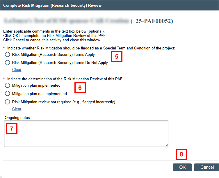 PM_CompleteRiskMitigationReview / ITS Documentation