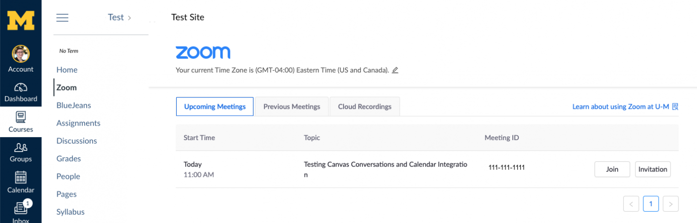 Setting Up Zoom in Canvas / ITS Documentation
