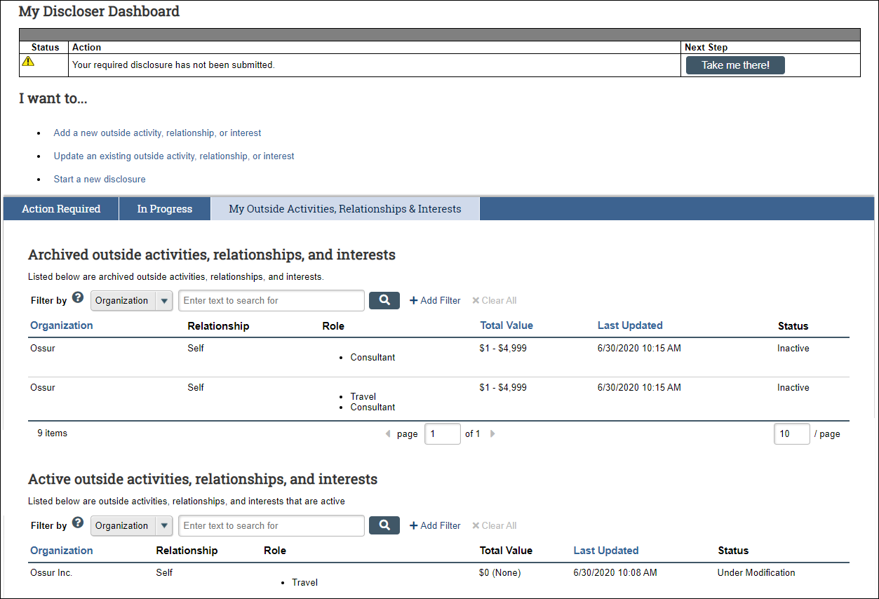 M-Inform: Action Center | ITS Documentation